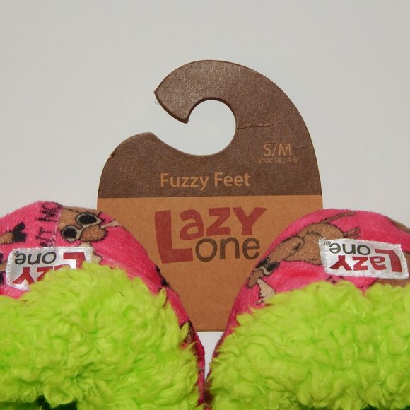 Lazy One | Shoes | Nwt Lazy One Fuzzy Feet Sm Pink Moose Slippers ...